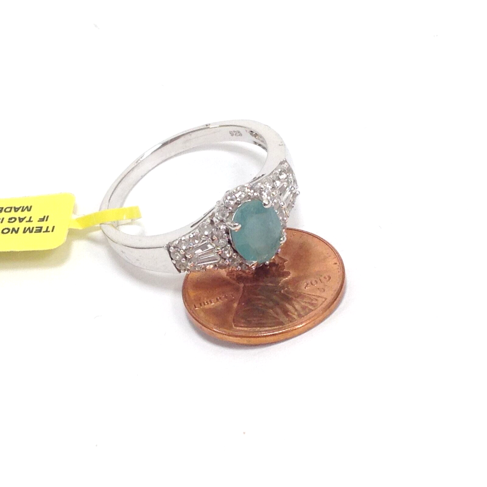STS Chuck Clemency 925 Sterling Silver Opaque Green Emerald Stone Ring ...
