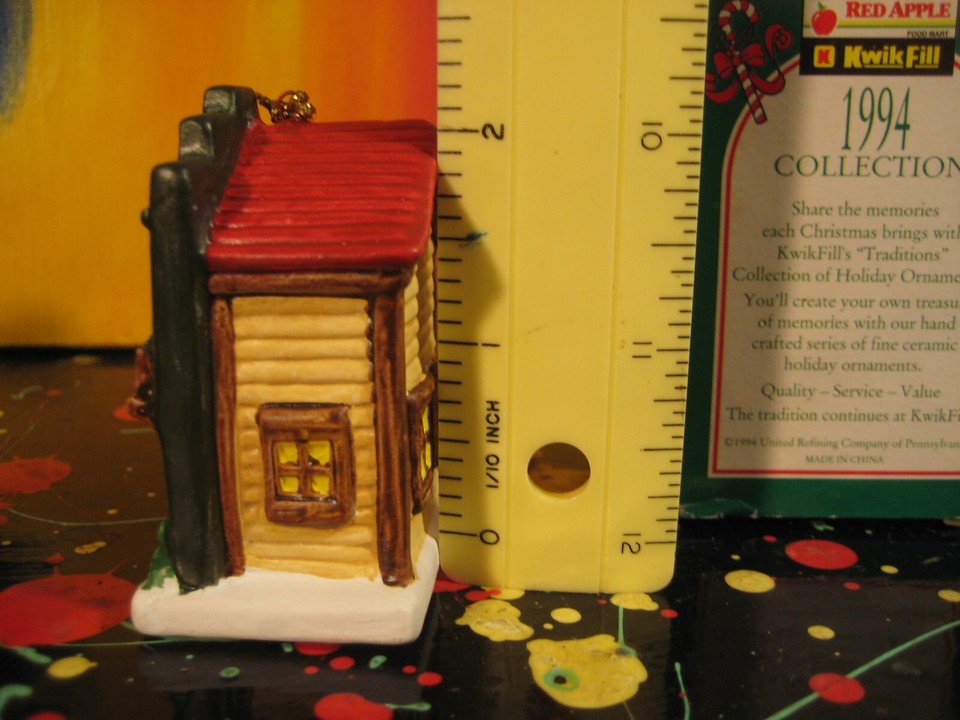 General Store Kwik Fill / Red Apple 1994 Miniature Ceramic Christmas ...