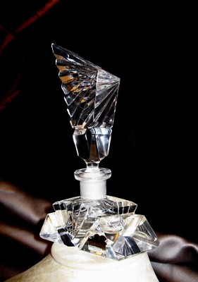 Rare Art Deco ACC Asymmetrical Hand Cut Faceted Crystal Scent Perfume ...