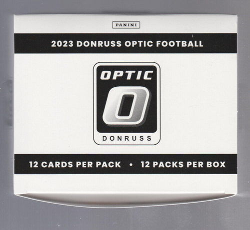 2023 PANINI DONRUSS OPTIC NFL CELLO FAT PACK BOX - 12 FACTORY SEALED ...