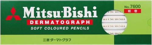 Mitsubishi Pencil Colored Pencil Oil -based Dermatograph No.7600 White ...