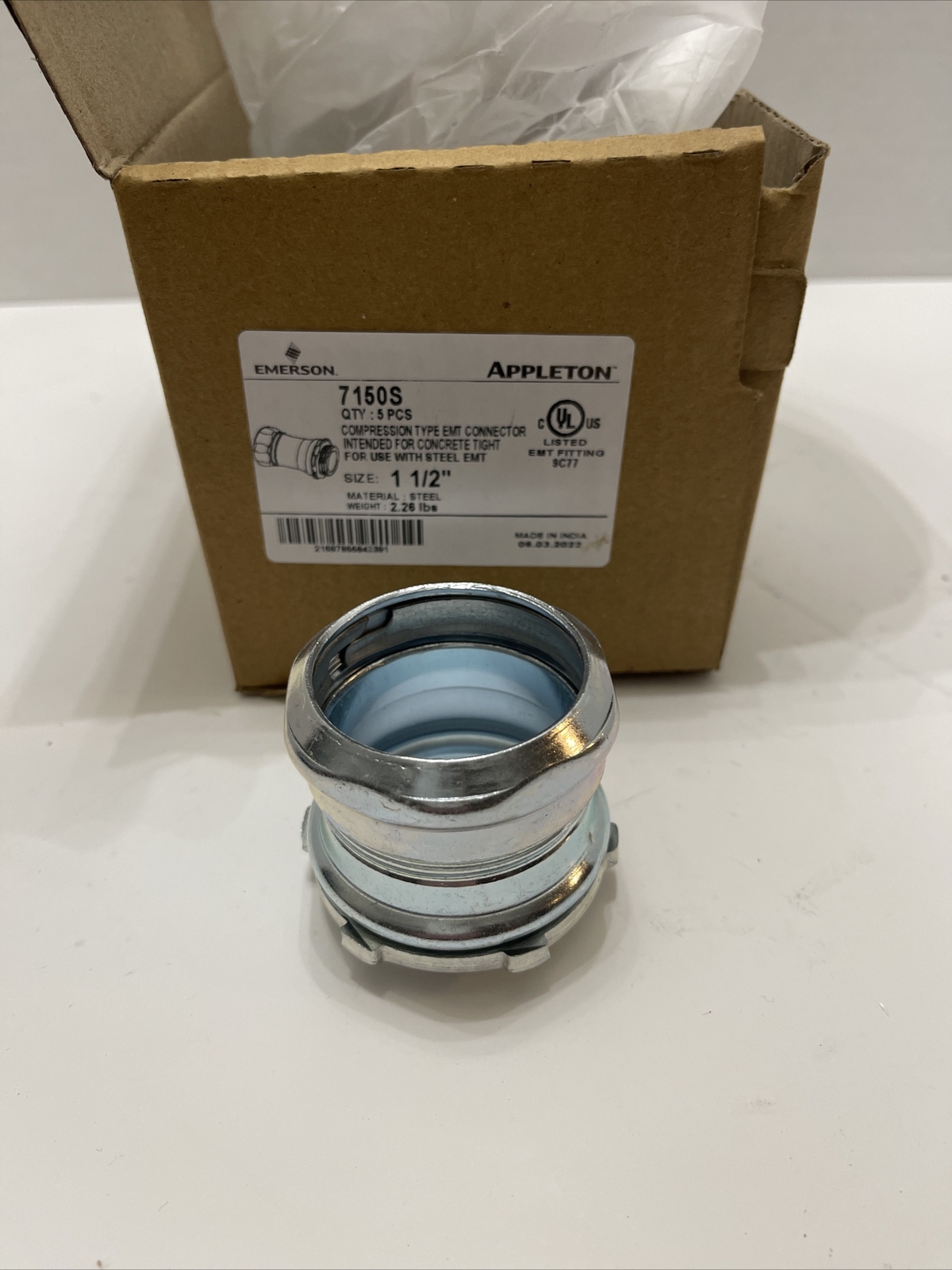 BOX OF 5 EGS ETP 7150S 1-1/2 inch EMT conduit compression connector | eBay