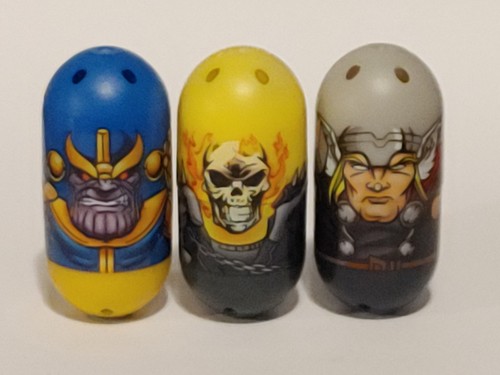 3× MARVEL Mighty Beanz #26 Infinity Thanos#6 Ghost Rider #5 Thor Bean ...