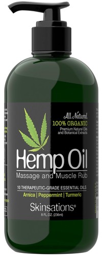 Hemp Massage Oil & Sore Muscle Rub | 100% Organic, 10 Essential Oils ...