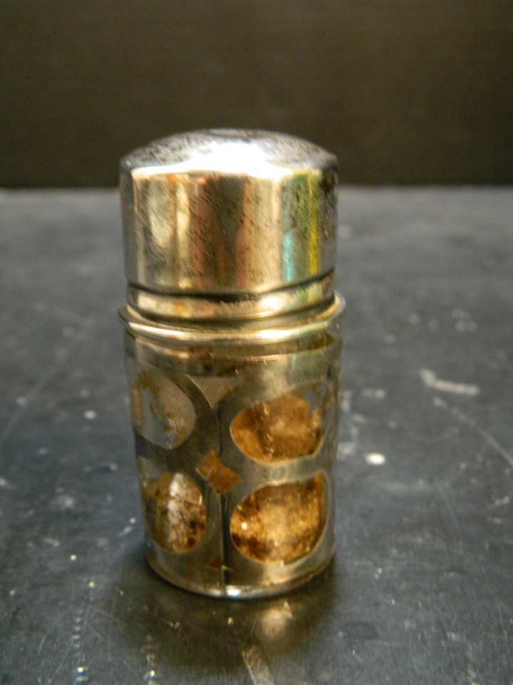 Antique Sterling Silver Overlay & Cap Smelling Salts Bottle 2.13"x1.13 ...