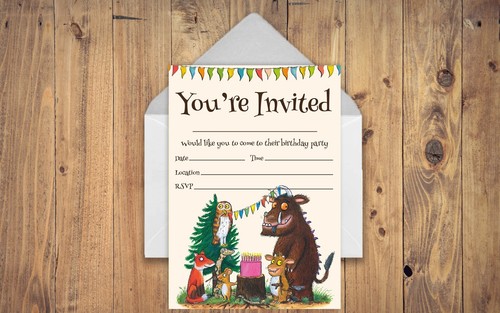 GRUFFALO THEME BIRTHDAY PARTY INVITATIONS THE GRUFFALO PARTY INVITES ...