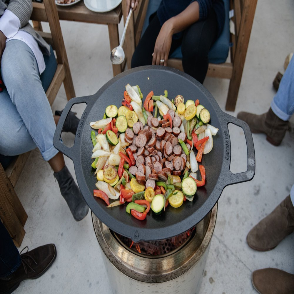 Ranger Wok + Hub, Cast Iron Cookware with Stainless Steel Hub for 6.5 ...