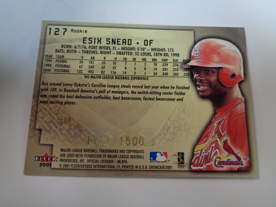 2001 Fleer Showcase Esix Snead Card #127 Serial #1171/1500 | eBay