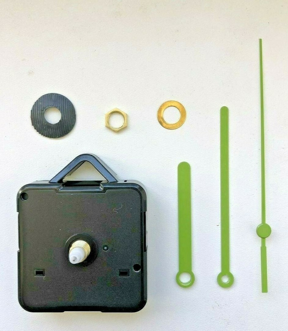 Clock Movement - Green Quartz Sweeping Hands - AA Battery Powered ...