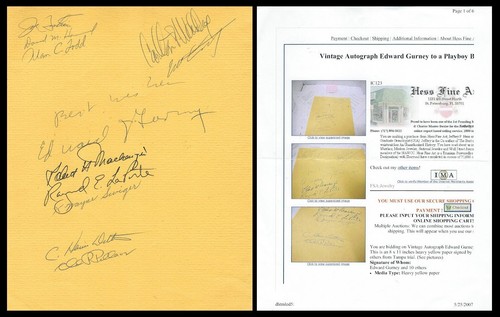 Florida Senator Edward Gurney RARE sheet signed+ 10 others, 1975 Tampa ...