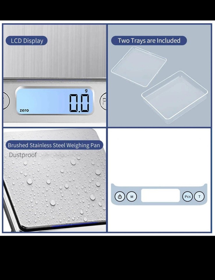 Mini Precision Digital Gram Scale – 3000g Kitchen, Jewelry & Food ...