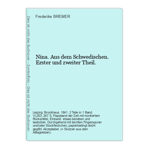 Nina. From the Swedish. First and second Th BREMER, Frederike: | eBay