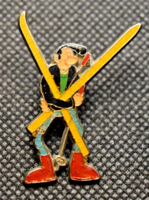 Lucien Ski Pin Vintage French Comic Character | eBay