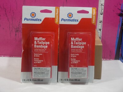 Lot Of 2 Packs Permatex Muffler & Tailpipe Bandage RED 2" X 42" (80331 ...