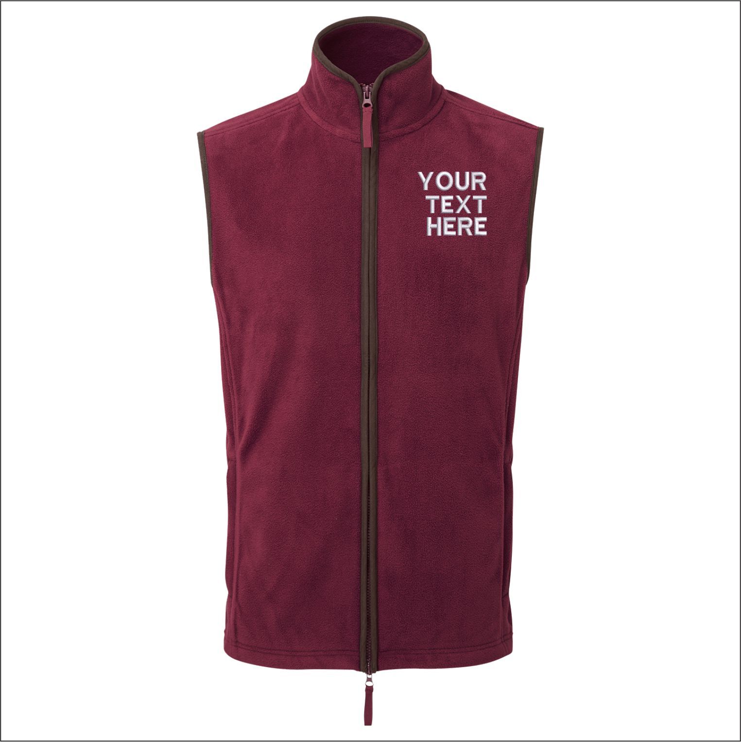 Premier Personalised Embroidered Men's Custom Text Artisan Fleece Gilet ...
