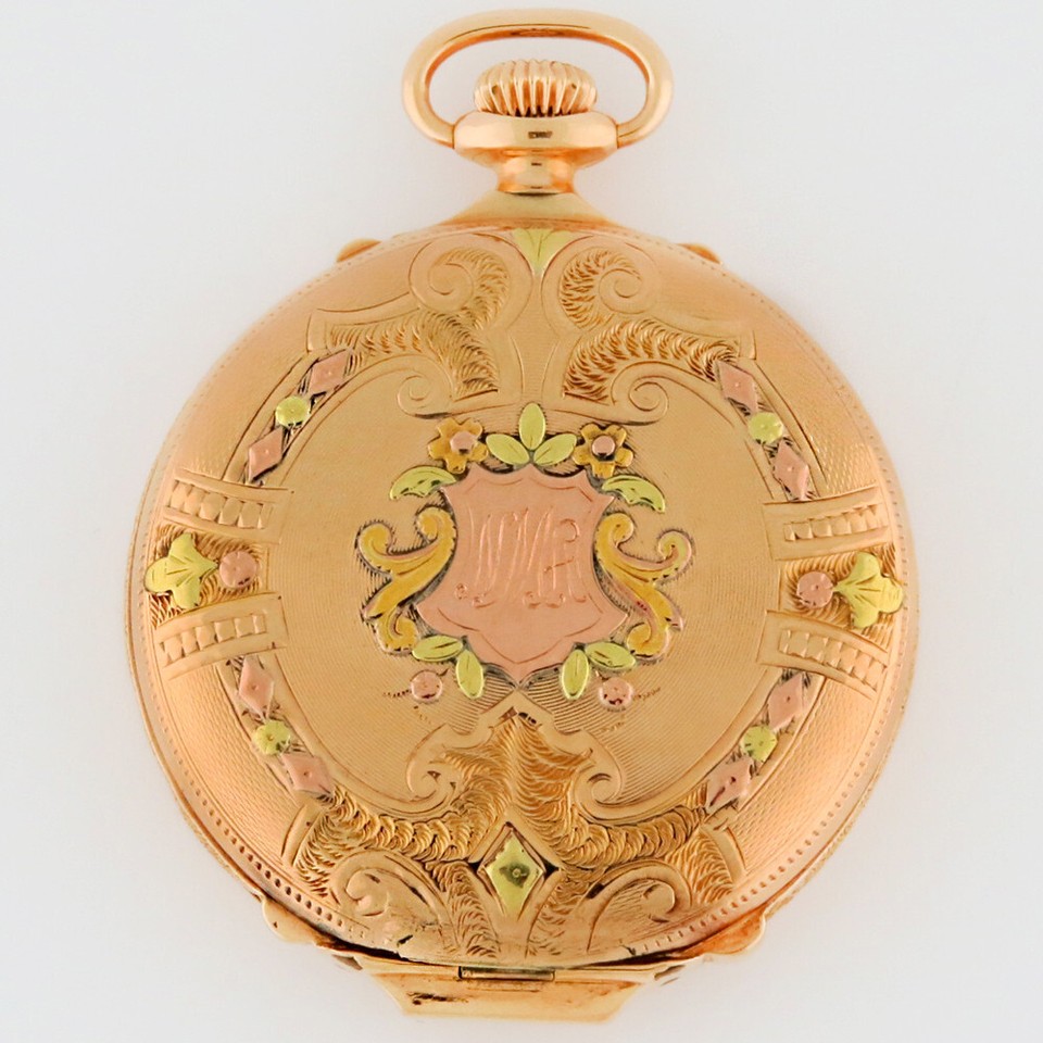 Illinois 14K Multi-Color Solid Gold HC 12s 45mm Buck Elk Pocket Watch ...