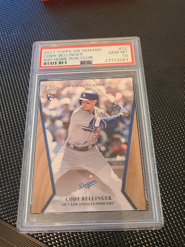 CODY BELLINGER RC PSA 10 2017 TOPPS ON DEMAND 600 HOME RUN CLUB #22 ...