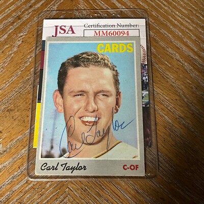 autographed 1970 Topps CARL TAYLOR. DEC. JSA CERT | eBay