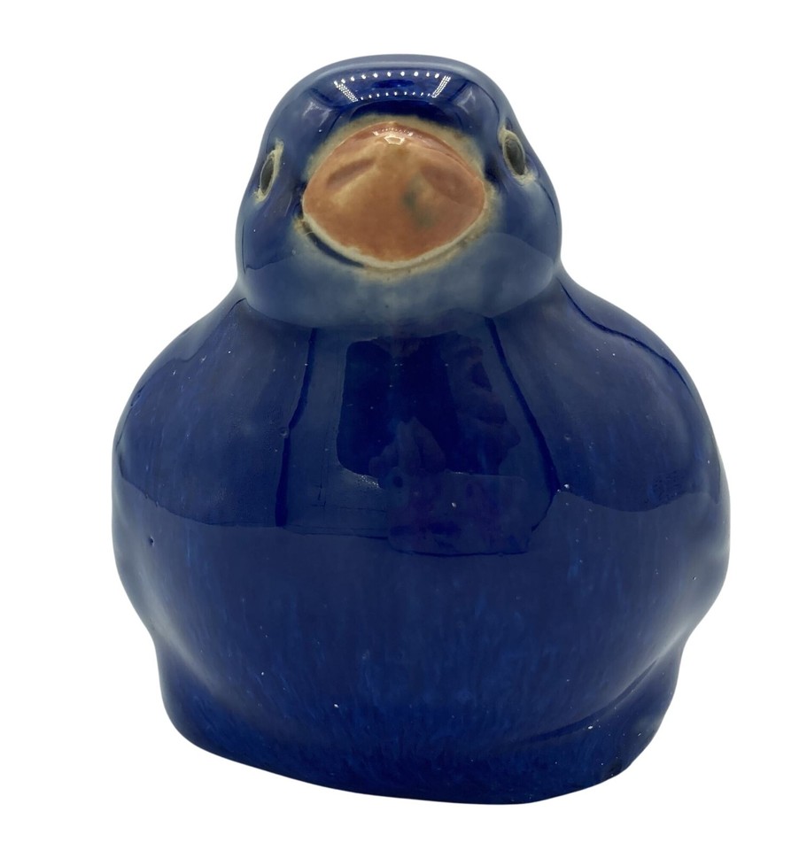 Blue Ceramic Bird Figurine Decorative Accent Piece Handcrafted For Home ...