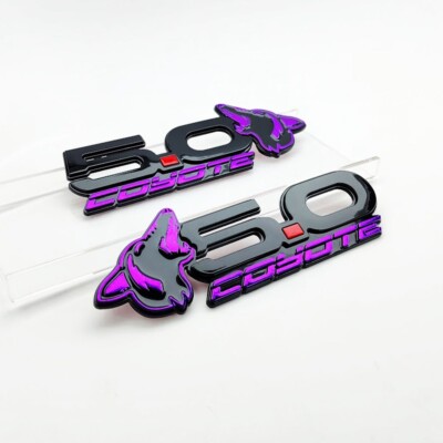 NEW Purple Howling Coyote 5.0 Fender Emblems For 15-24 Mustang F150 ...