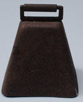 Vintage Metal Brown Cowbell Original Clapper Farm Barn House Decor 3.25 ...