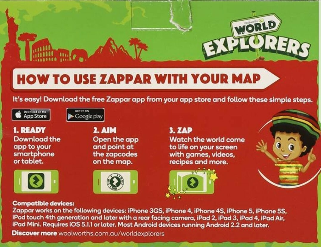 Woolworths World Explorer Interactive World Map Preschool Learning tool ...