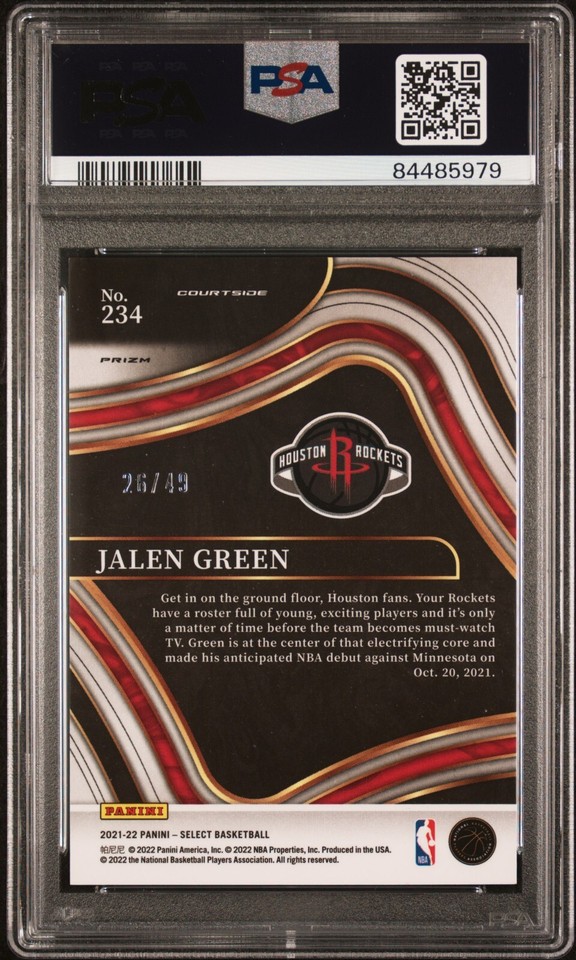 2021-22 Panini Select Jalen Green #234 Courtside Teal White Pink Prizm ...