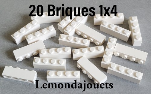 Lot de 20 x Pièces Lego 3010 Brick 1x4 White Blanc Brique 4x1 301001 ...