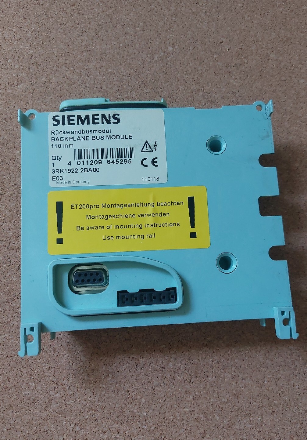 SIEMENS 3RK1922-2BA00 BACKPLANE BUS MODULE | eBay