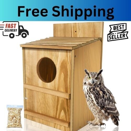 Owl House-wooden Owl Box Owl Houses for Outdoors Suitable for Barn Owl ...