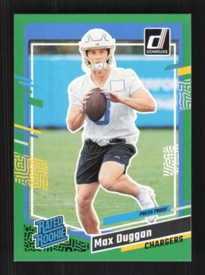 MAX DUGGAN 2023 Donruss Rated Rookie Green Press Proof Chargers #352 | eBay