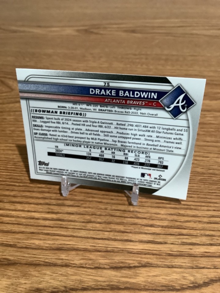 2025 Bowman Chrome Drake Baldwin RC Rookie Red Redemption | eBay
