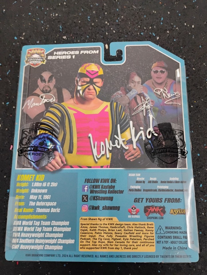 KWK Kayfabe Heroes Komet Kid Variant B Hasbro Style Wrestling Figure ...
