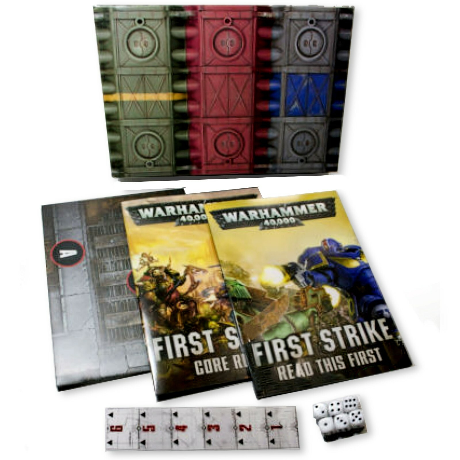Warhammer 40k First Strike Starter Rules Data Cards Ruler Map Dice Box ...