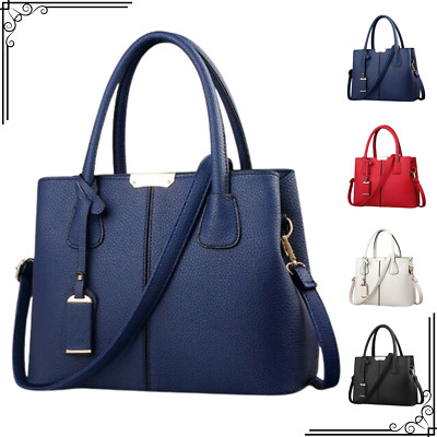 Stylish Office Tote Bag Ladies Dark Blue Handbag Women Leather ...