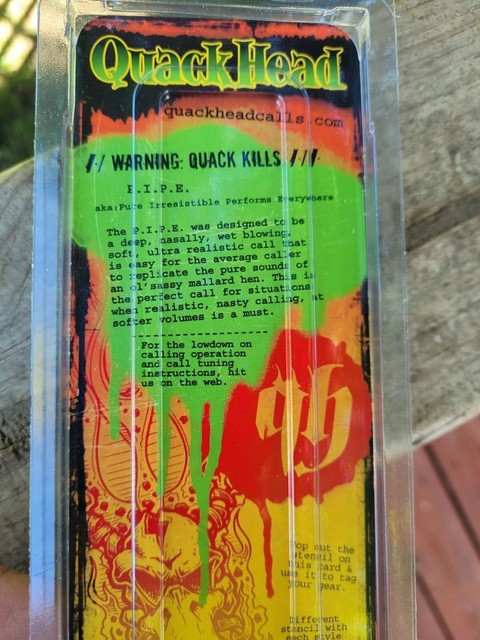 RNT Rich-n-tone QUACKHEAD Timber Quack Pipe Single Reed Mallard Duck ...