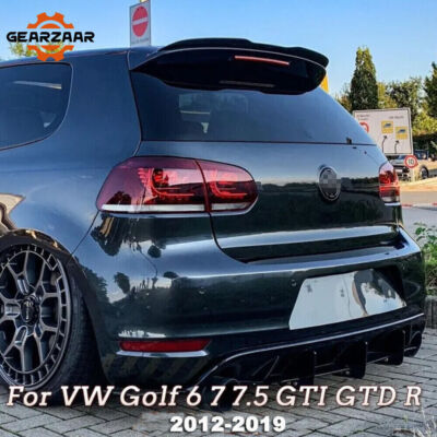 FOR VW GOLF 7 MK7.5 VII GTI R GTD REAR ROOF SPOILER WING GLOSS BLACK ...
