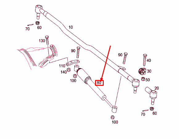 MERCEDES-BENZ G-CLASS W461 Steering Shock Absorber LHD A4634630132 NEW ...