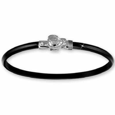 Montesino Bracelet 4MM Black Titanium Bar With Silver Turtle & Sterling ...