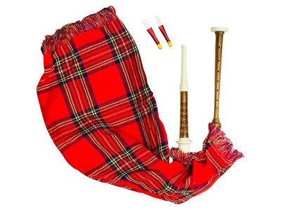 Scottish Goose Bagpipe Chesham wood Brown Color Royal Stewart Cover ...