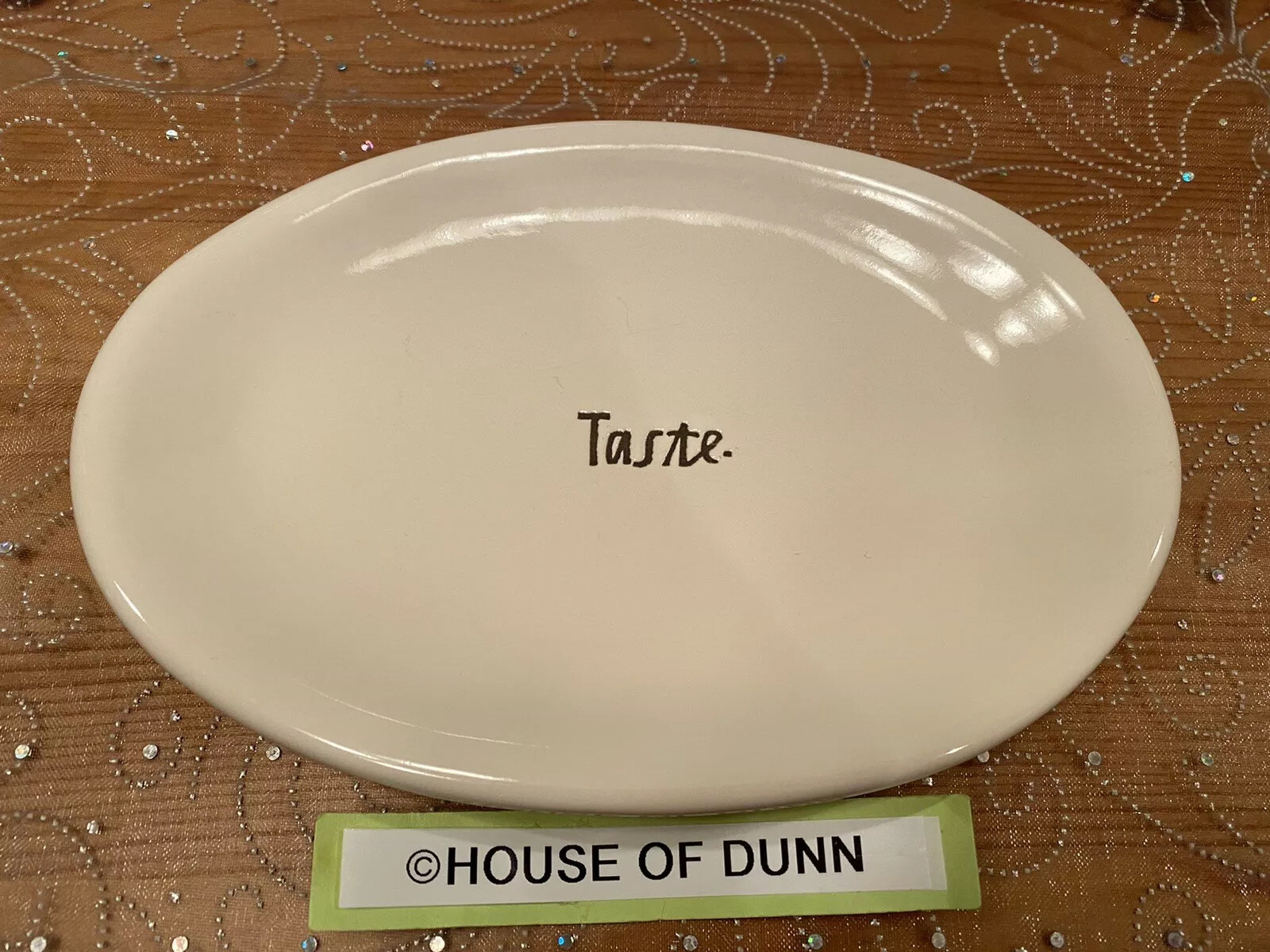 Rae Dunn Taste. Oval Plates Script Cursive Snack Appetizer Dessert ...