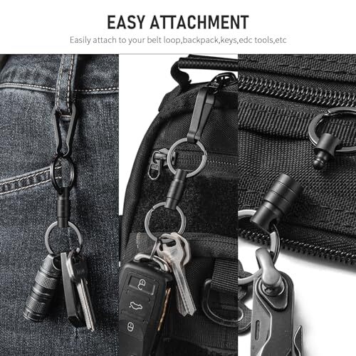 Titanium Quick Release Swivel Keychain, Pull Apart Detachable Black (1 ...