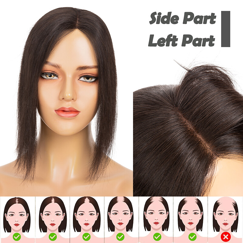 Clip in Remy 100% Human Hair Topper Toupee Women Hairpiece Wiglets 150% ...