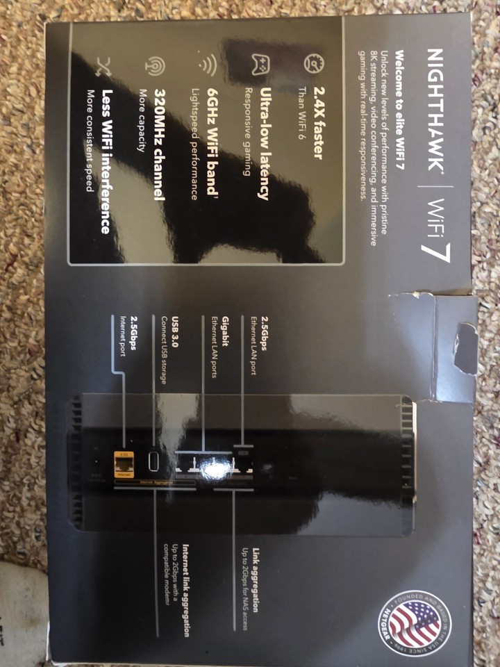 Netgear Nighthawk RS500 BE12000 WiFi 7 Router 12Gbps 6Ghz Tri-Band 2 ...