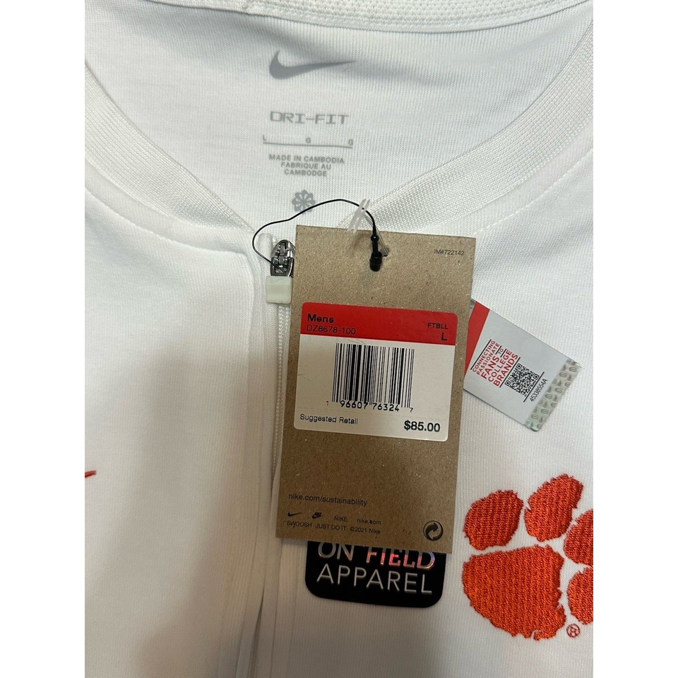 Nike Dri Fit Clemson Tigers Sideline Coaches Jacket 1/4 ZIP White Men's ...