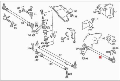 Genuine MERCEDES A124 C124 S124 W124 Cabrio Coupe Tie Rod Right ...