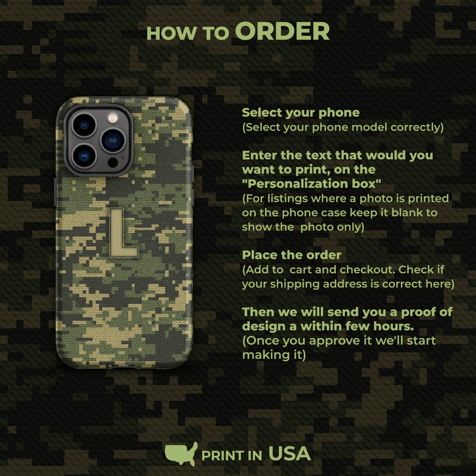 US Army Combat Camo Unique Gift Personalized Case for iPhone 14 Pro Max ...