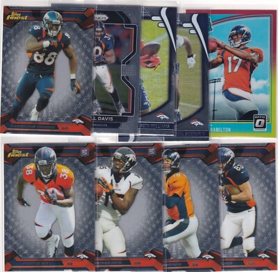LOT (9) "ALL" DENVER BRONCOS PRIZM ABSOLUTE FINEST OPTIC PRIZMS RED ...