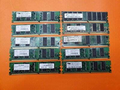 ⭐️⭐️⭐️⭐️⭐️ Lot of 10 Assorted Desktop 128MB PC-2700 (DDR-333) RAM ...