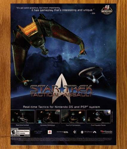 Star Trek Tactical Assault DS PSP - Video Game Print Ad / Poster Promo ...